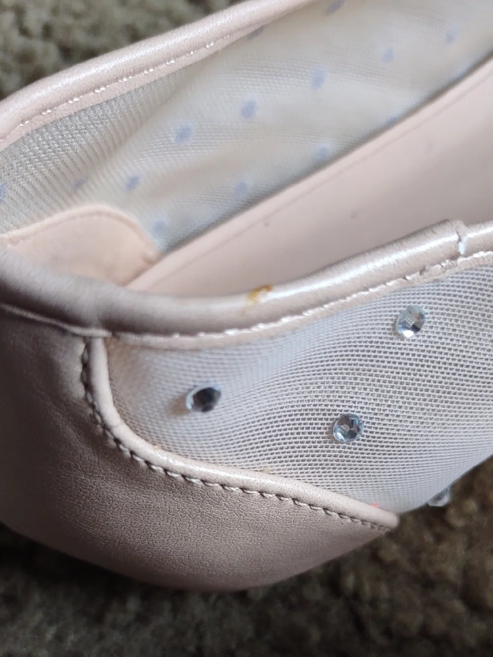 BAMBOO | Shoes | Bamboo Mesh Rhinestone Point Toe Ballet Flats Blush ...